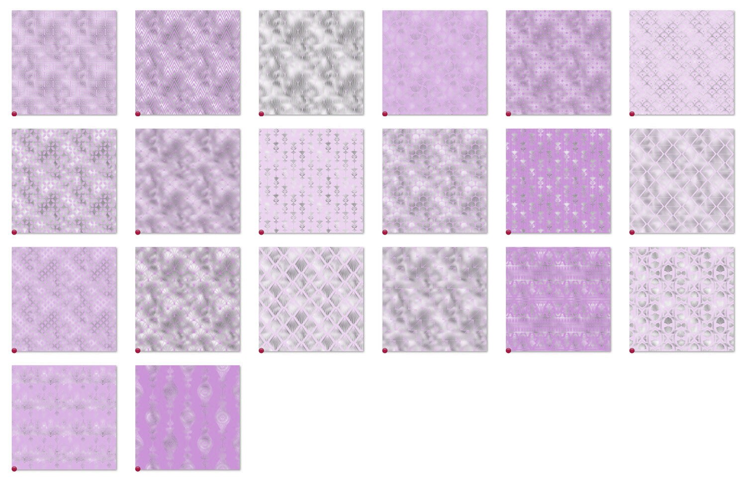 Purple and Silver Art Deco Digital Paper, Shimmering Patterns ...
