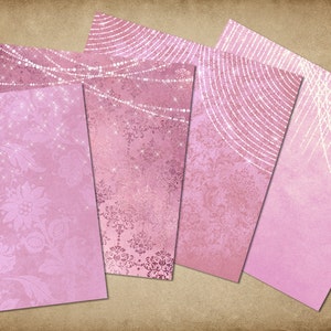 Pink Enchantment Digital Paper Fairy Lights Backgrounds, Princess ...