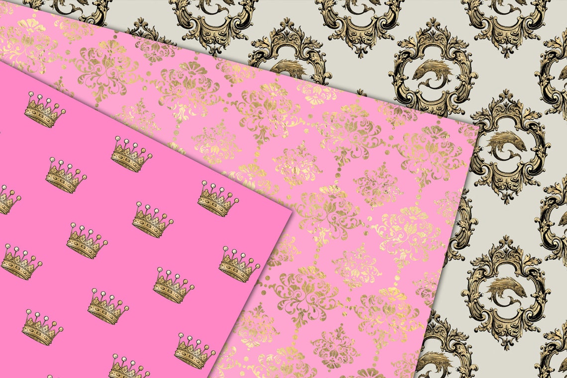 Golden Mermaid Digital Paper Seamless Mermaid Patterns Pink - Etsy