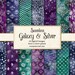Galaxy and Silver Digital Paper Seamless Silver Foil - Etsy