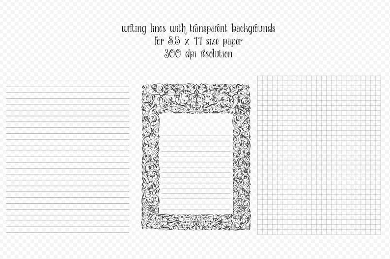 Writing Lines Overlays for Digital Journals Graph Paper - Etsy