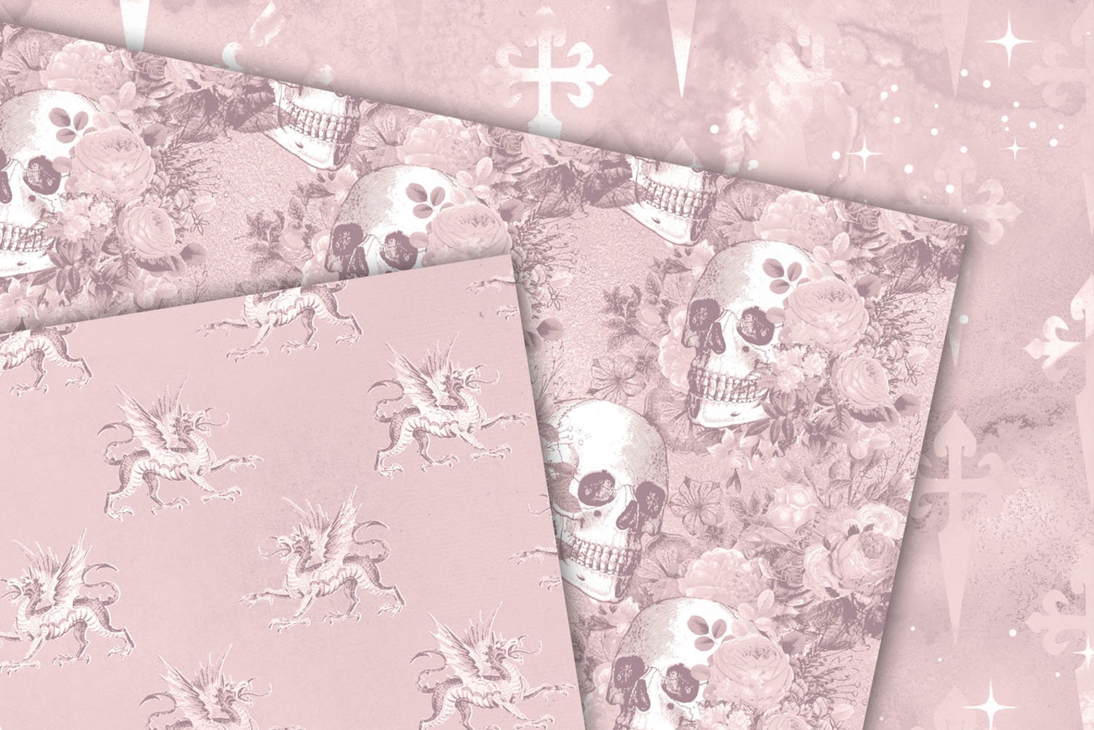 Pastel Gothic Digital Paper Seamless Gothic Patterns and - Etsy