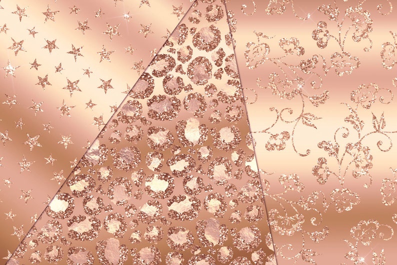 Sparkling Rose Gold Digital Paper Seamless Glitter Patterns - Etsy