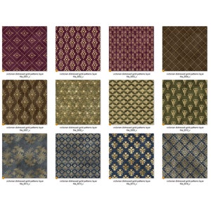 Victorian Distressed Gold Digital Paper, Ornate Seamless Patterns With ...