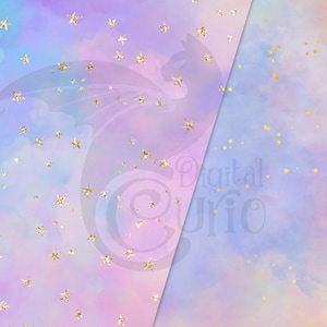 Cotton Candy Digital Paper - Seamless Rainbow Pastel Textures Instant ...