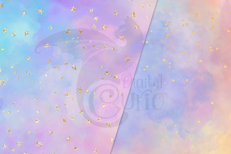 Cotton Candy Digital Paper - Seamless Rainbow Pastel Textures Instant ...