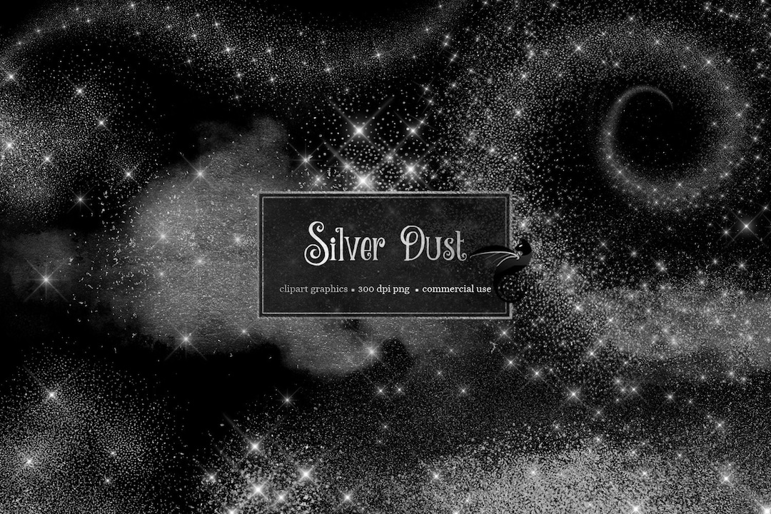 Silver Dust Clipart, Silver Glitter Clip Art, Pixie Dust, Fairy Dust ...