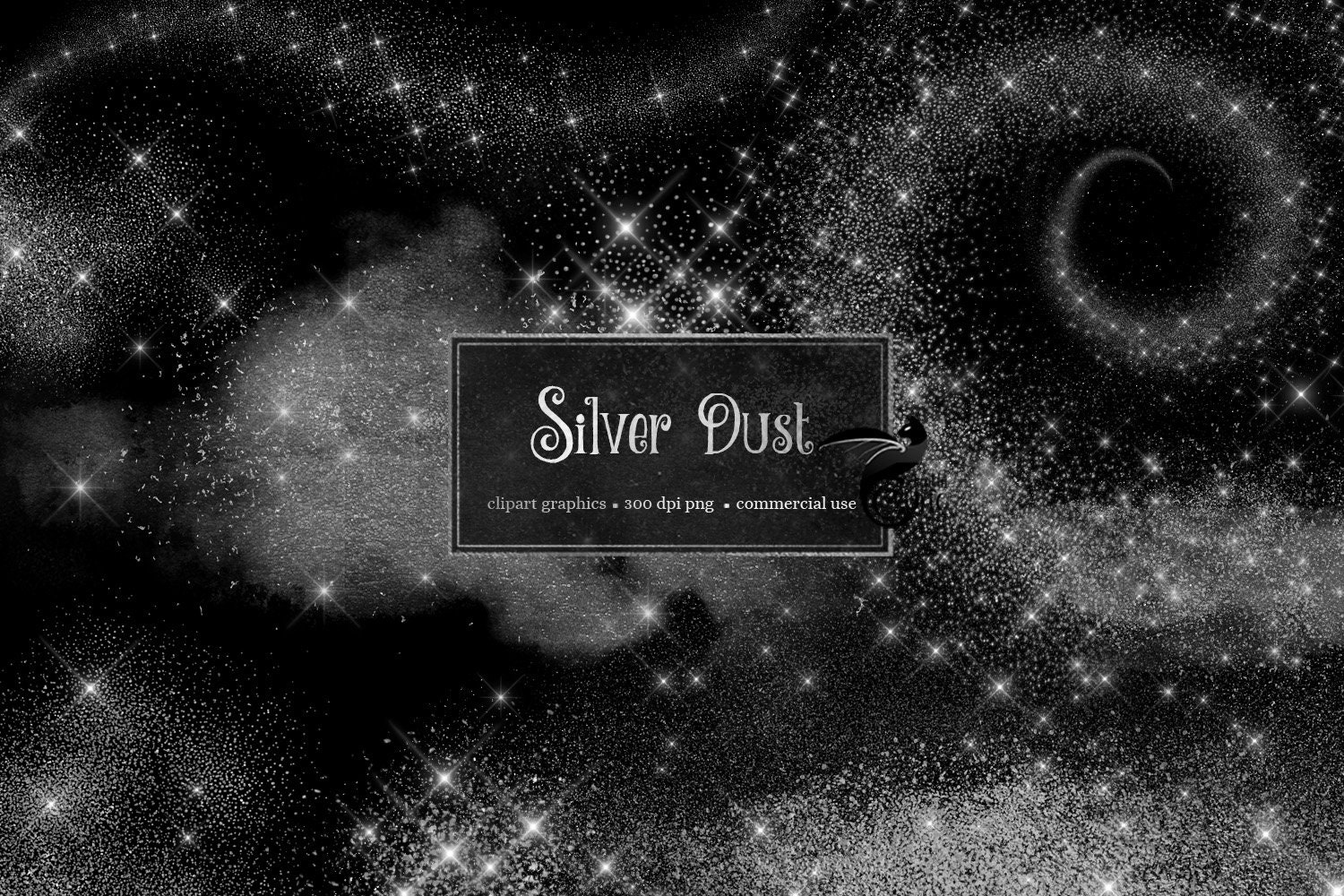 Silver Dust Clipart Silver Glitter Clip Art Pixie Dust - Etsy