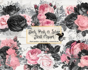 Pink Flower Clipart | Etsy UK