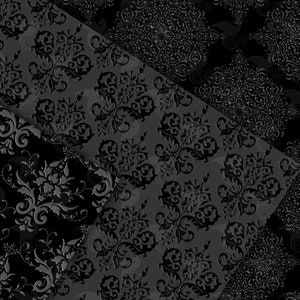Black Damask Digital Paper, Gothic Digital Paper, Seamless Victorian ...