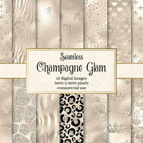 Champagne Dripping Glitter Digital Paper Glitter Backgrounds | Etsy