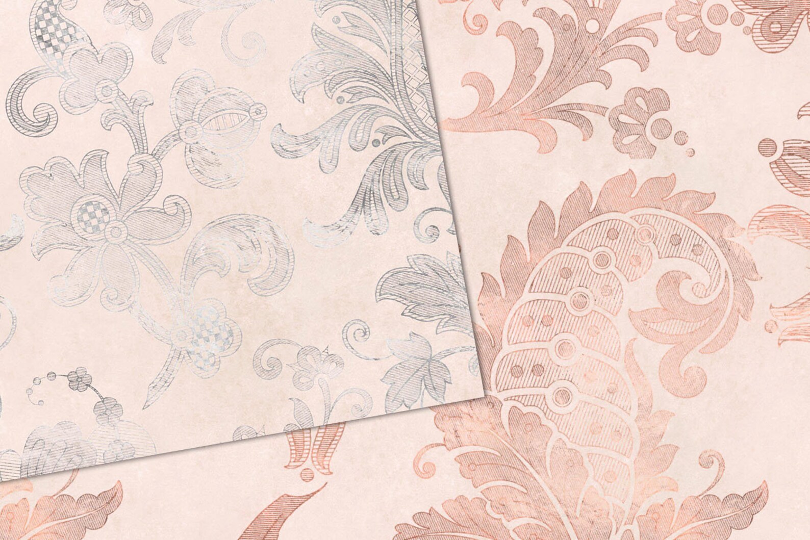 Blush Floral Velvet Digital Paper Seamless Blush Pink Wedding | Etsy