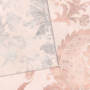 Blush Floral Velvet Digital Paper, Seamless Blush Pink Wedding Digital ...