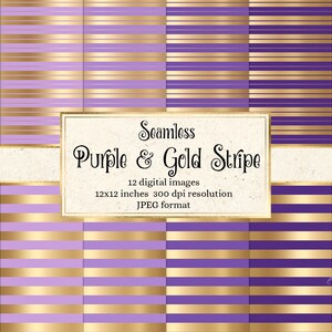 Purple and Gold Stripes Digital Paper - Seamless Luxury Glam Pattern ...