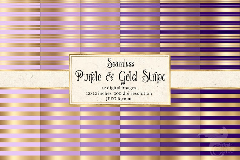 Purple and Gold Stripes Digital Paper Seamless Luxury Glam - Etsy Australia