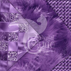 Luxury Lavender Digital Paper, Seamless Purple Textures With Metallic ...