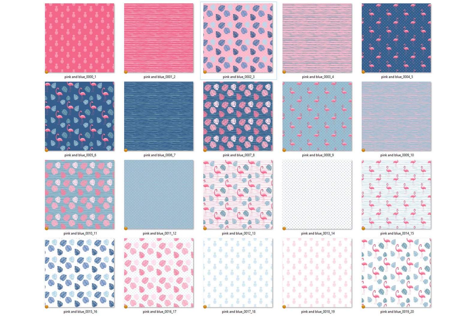 Pink and Blue Flamingo Digital Paper, Tropical Patterns (digital ...