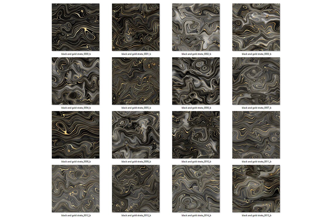 Black and Gold Strata Textures Seamless Digital Papers With - Etsy