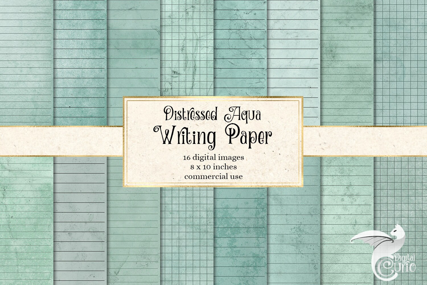 Distressed Aqua Writing Paper notebook digital paper grunge | Etsy