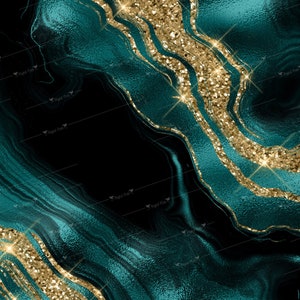 Teal Gold Glitter Agate Digital Paper, Seamless Backgrounds (JPG) - Etsy