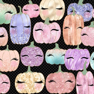 Lovely Pumpkin Clip Art - Sparkling Glitter Pumpkins in PNG Format ...