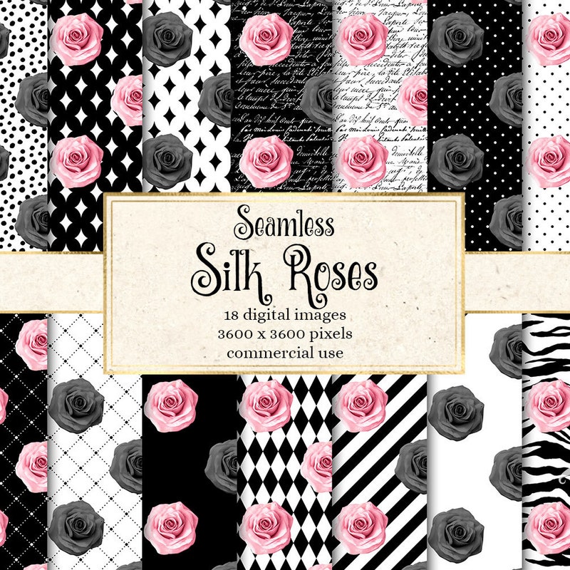 Roses Digital Paper - Etsy