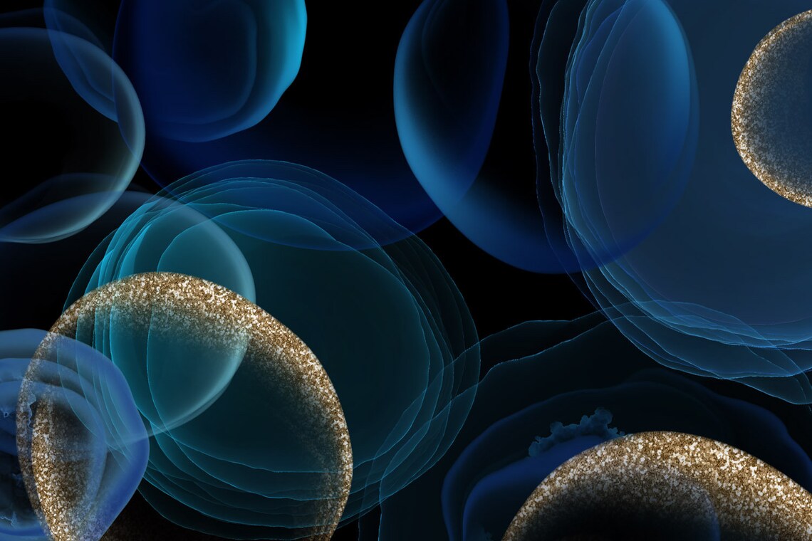 Blue Ink Circles Digital Paint Overlays Alcohol Ink - Etsy