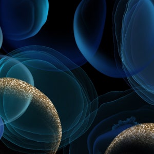 Blue Ink Circles - Digital Paint Overlays, Alcohol Ink Textures Clip ...