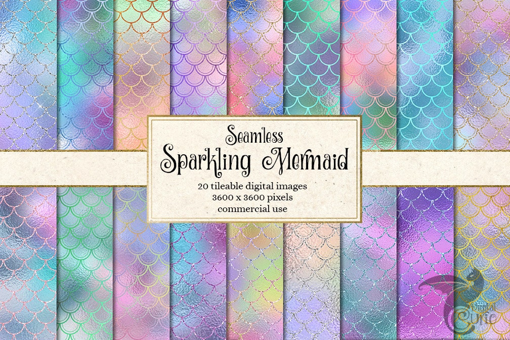 Glitter Scrapbooking Gold Mermaid Purple Mermaid Mermaid Digital Paper ...