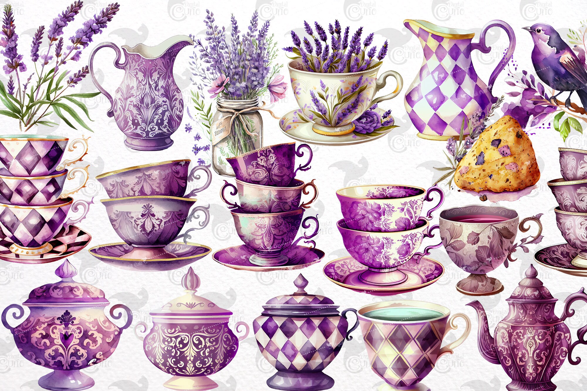 Purple Tea Pot Clip Art