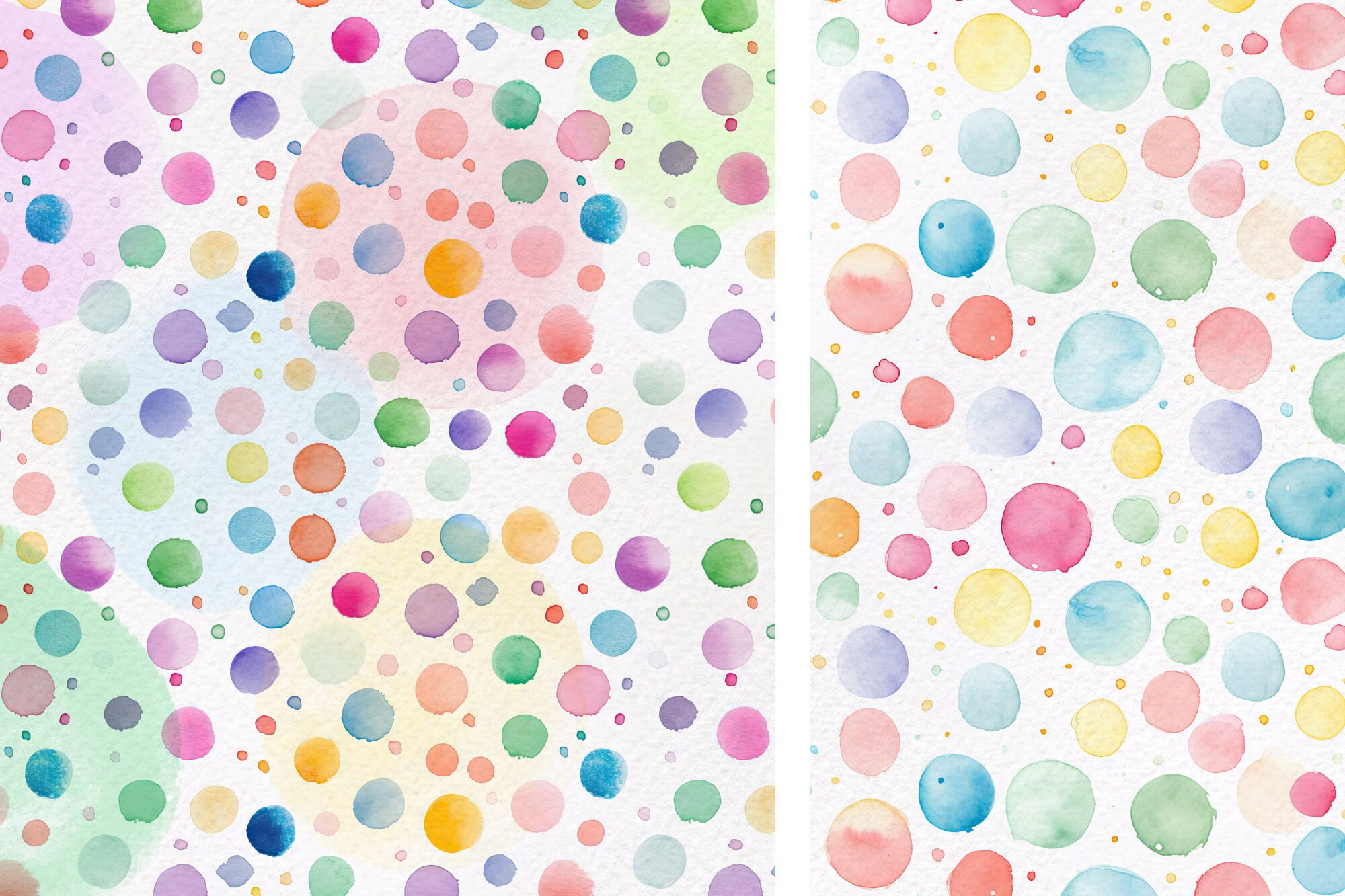 Watercolor Polka Dot Digital Paper, Rainbow Seamless Pattern (digital ...