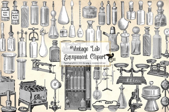 Vintage Lab Equipment Clip Art Vintage Antique Objects in | Etsy