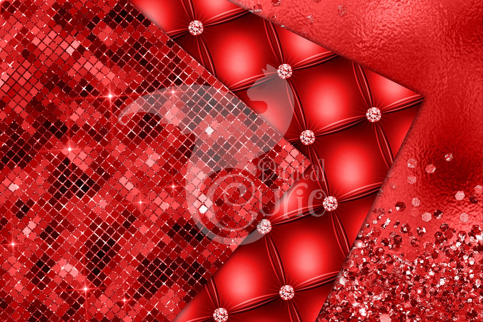 Luxury Red Digital Paper Seamless Red Textures Red Glitter - Etsy