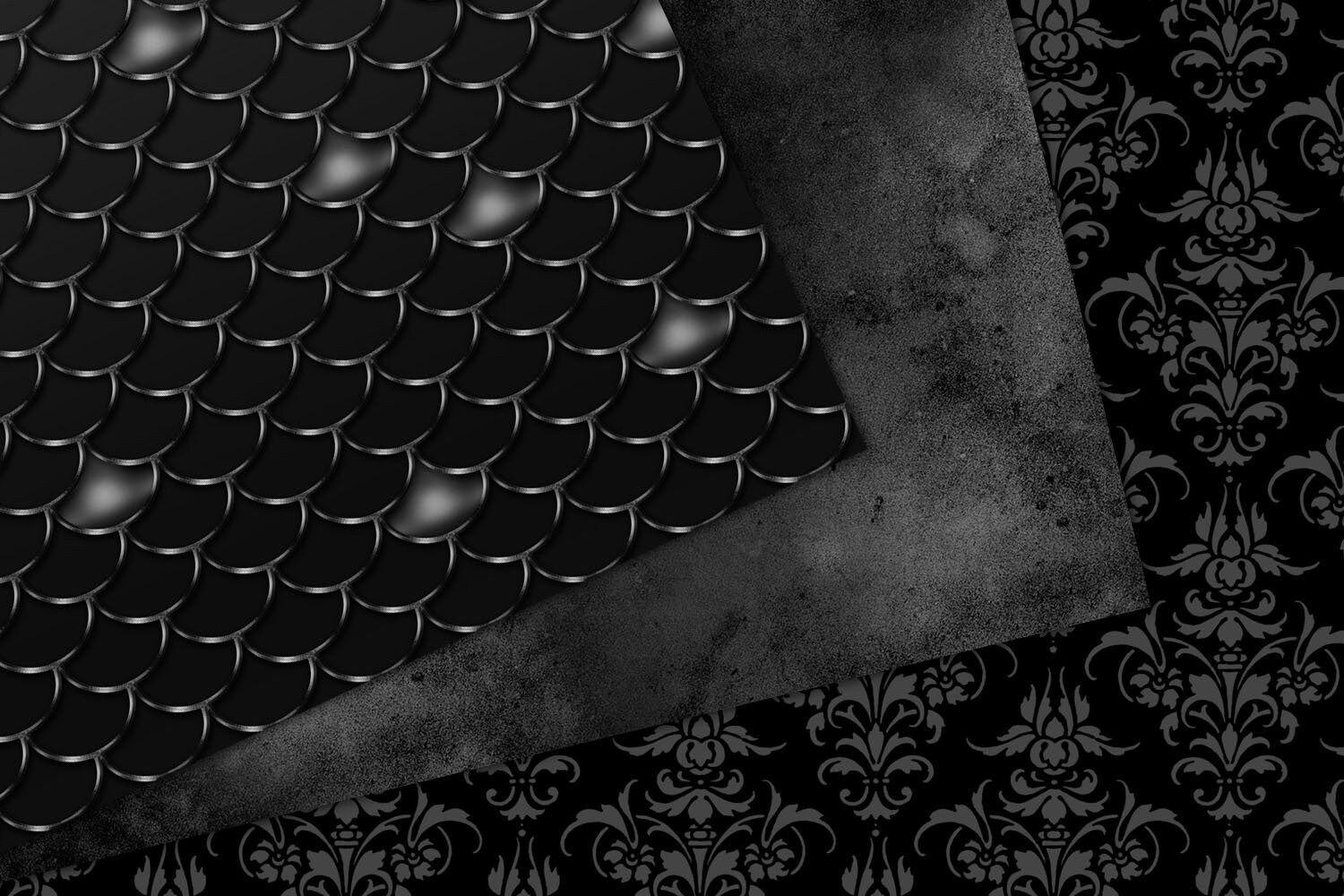 Noir Digital Paper - Seamless Black Patterns With Glitter for Instant ...