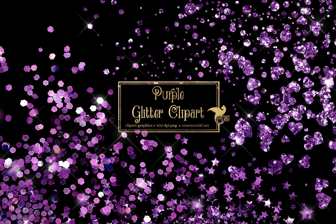 Purple Glitter Clipart Overlays - Digital Instant Download Glitter Clip ...