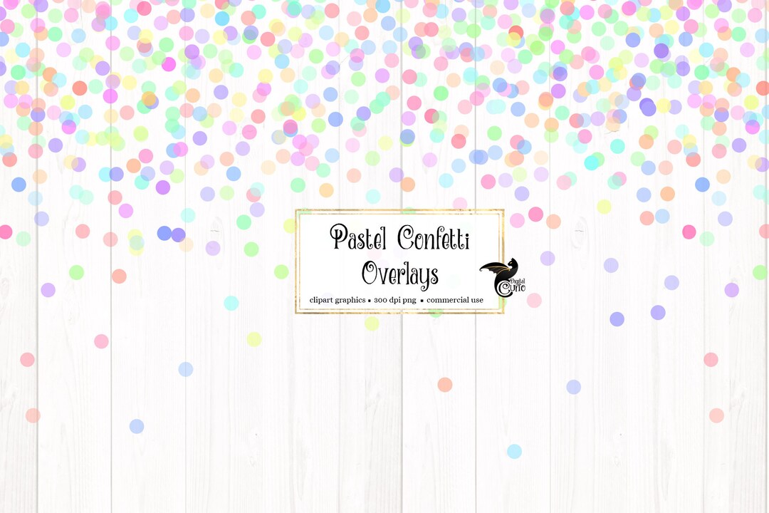 Pastel Confetti Borders – Seamless PNG Overlays (digital Download) - Etsy