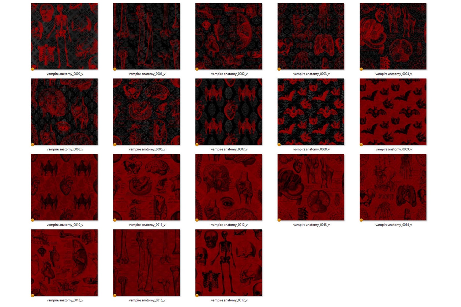 Vampire Anatomy Digital Paper Seamless Anatomical - Etsy