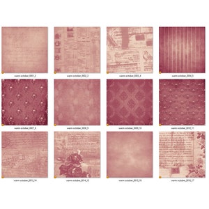 Warm October Textures Digital Paper, Vintage Handwritten Letters and ...