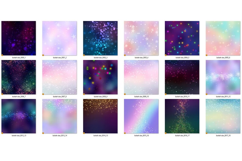 Bokeh Stars Digital Paper, Starlight Bokeh Light Effects on Printable ...
