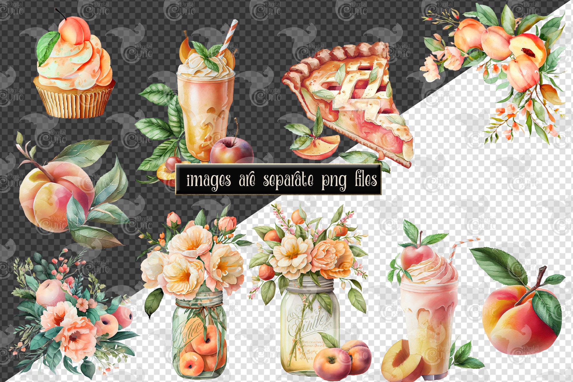 Buy Watercolor Peaches Clipart Digital Png Peach Graphics for Online in ...