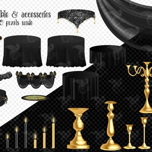 Black and Gold Tables Clipart – Banquet Scene Creator (digital Download ...