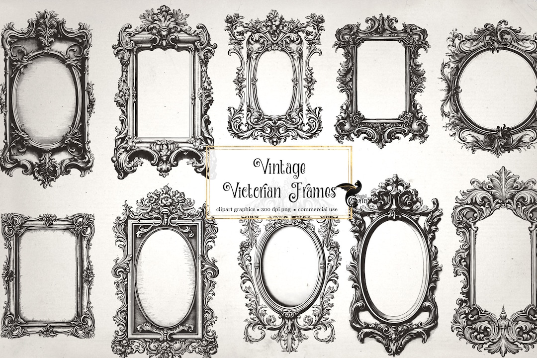 Vintage Victorian Frames Clipart – Shabby Chic Graphics (digital ...
