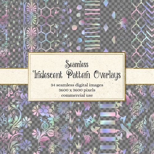 Iridescent Rainbow Pattern Overlays for Digital Paper - Etsy