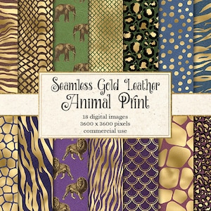 Gold Leather Animal Skins Digital Paper, Pink Seamless African Animal ...
