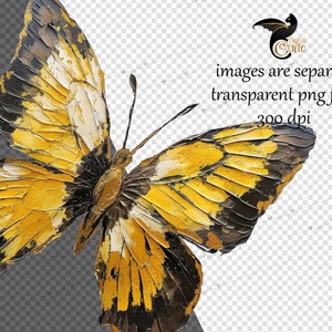 Painted Butterflies Clipart, Gold Foil Butterfly Clipart, Butterfly ...