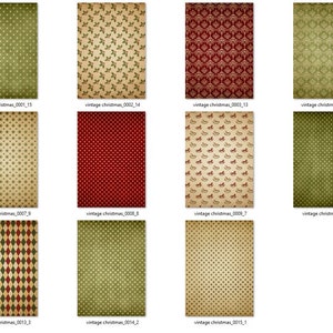 A4 Vintage Christmas Digital Paper - 16 Pack Premium Digital Paper ...