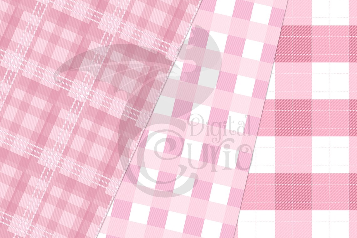 Pink Plaid Digital Paper Seamless Patterns for Instant - Etsy