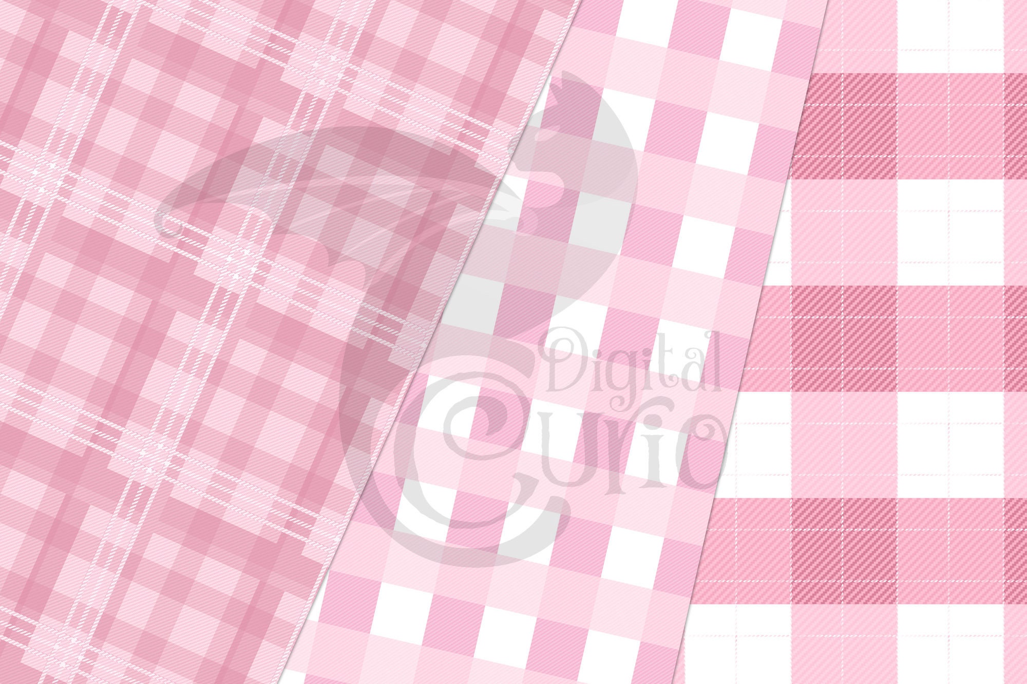 Pink Plaid Digital Paper Seamless Patterns for Instant - Etsy