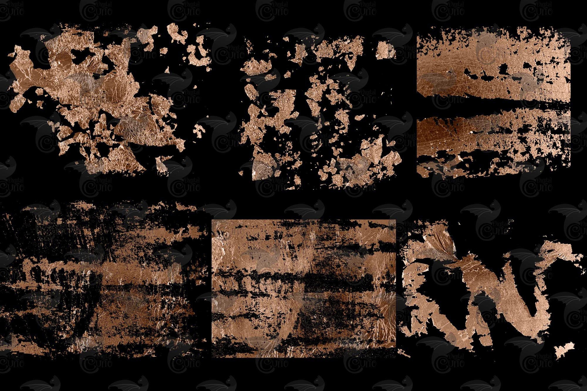 Rose Gold Flake Overlays Clip Art Faux Gold Foil Digital | Etsy