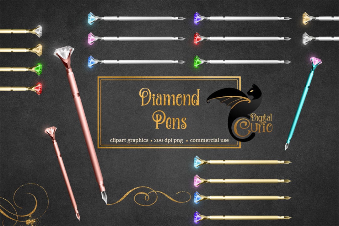 Diamond Pens Clipart, Bling Art Graphics (digital Download) - Etsy